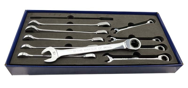 Ratcheting Combination Spanner Set With Hexagon Ring From Britool Hall ...